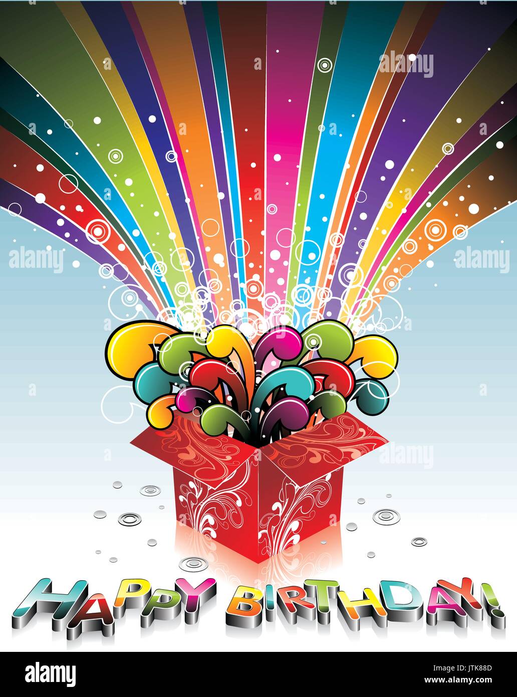Vector Happy Birthday illustration wit magic gift box Stock Vector ...
