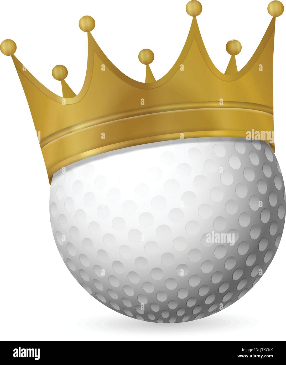 Golf ball with crown on a white background. Vector illustration Stock ...