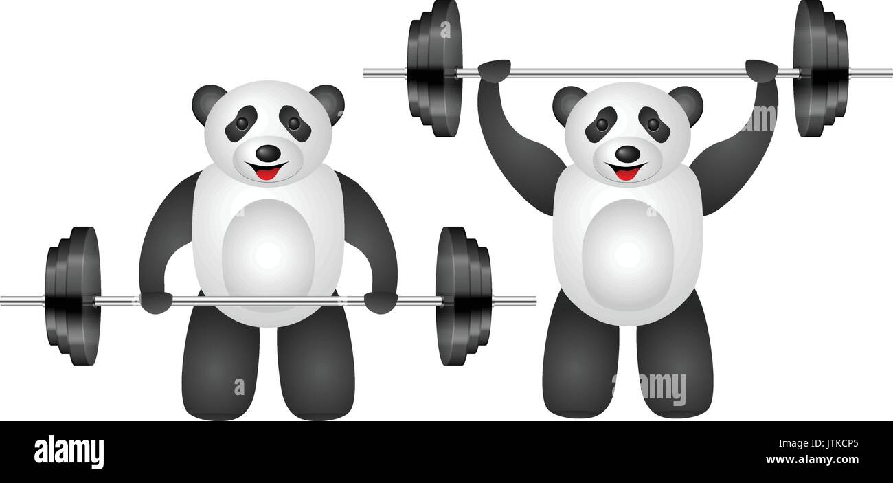 training pamda set on a white background. Vector illustration Stock ...