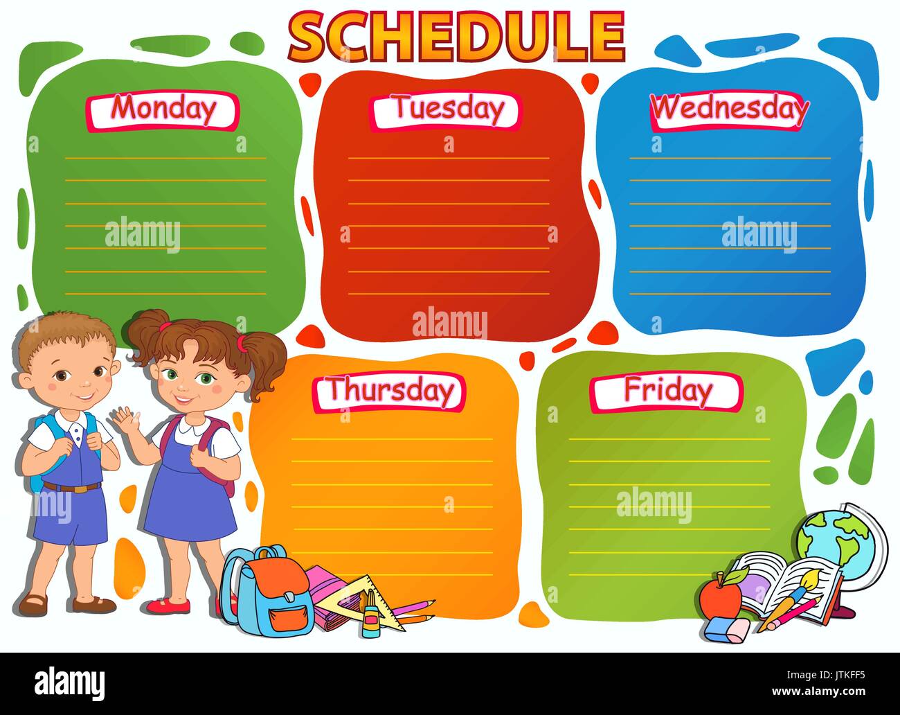 School timetable hi-res stock photography and images - Alamy
