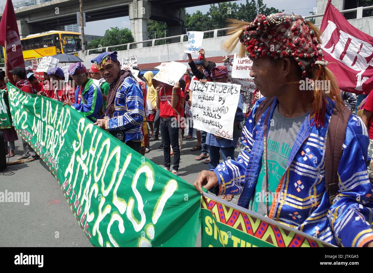 Manobo indigenous peoples attend a rally coinciding the International ...