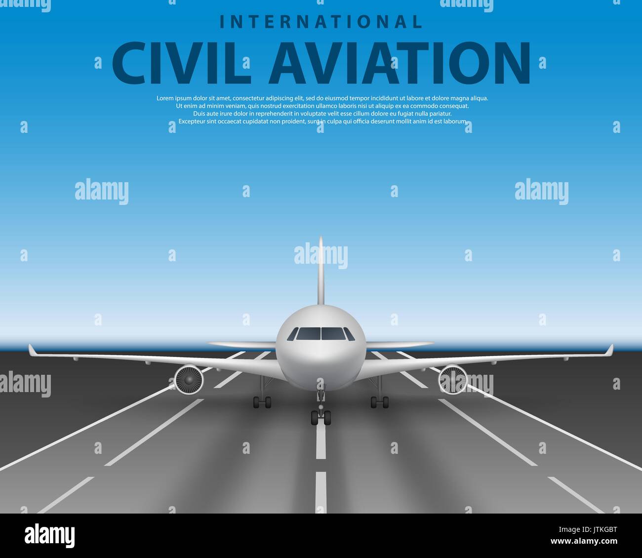 Airplane on runway in airport Stock Vector Images - Alamy