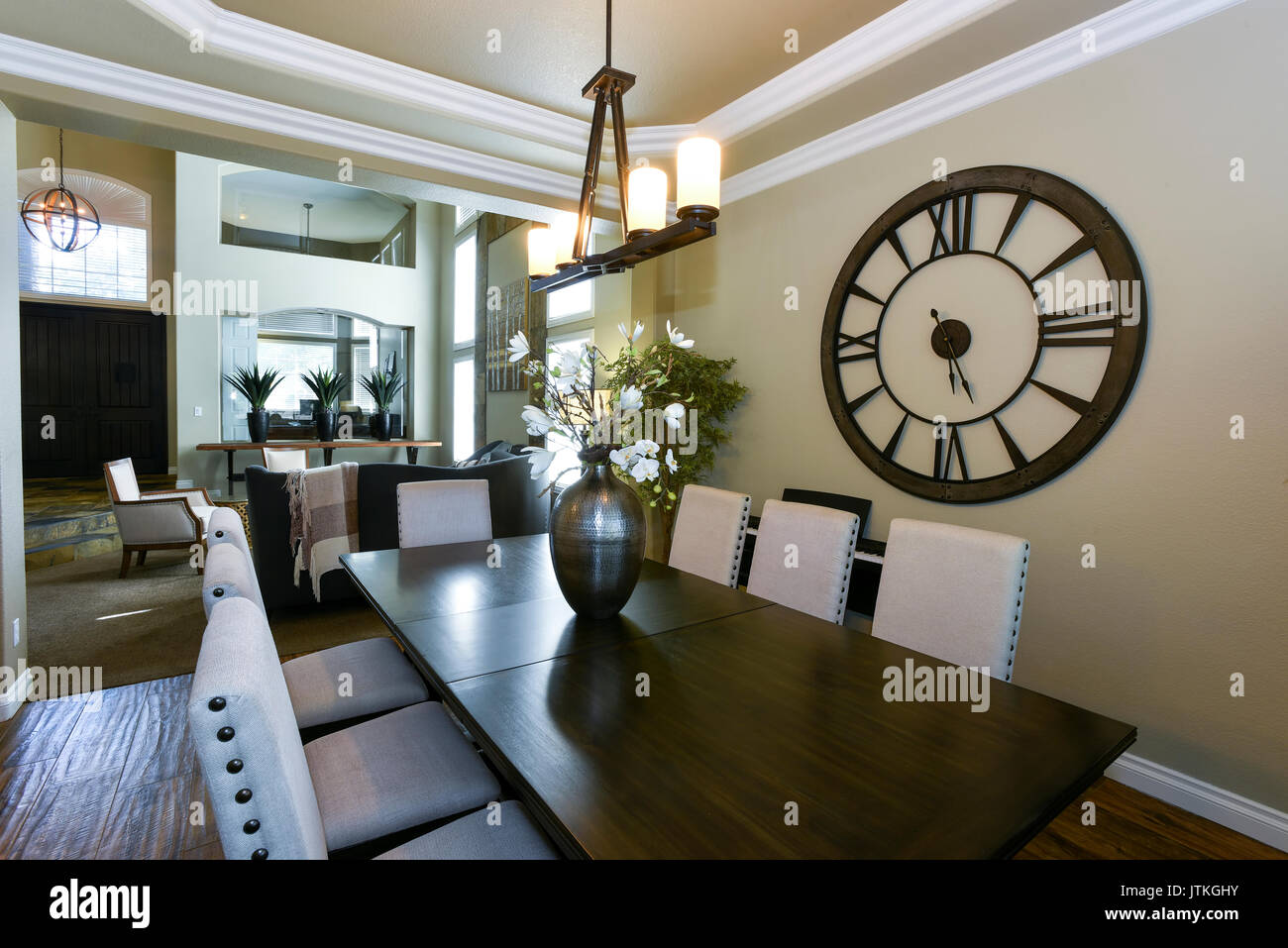 Residential Dining Room Home Interior Stock Photo - Alamy