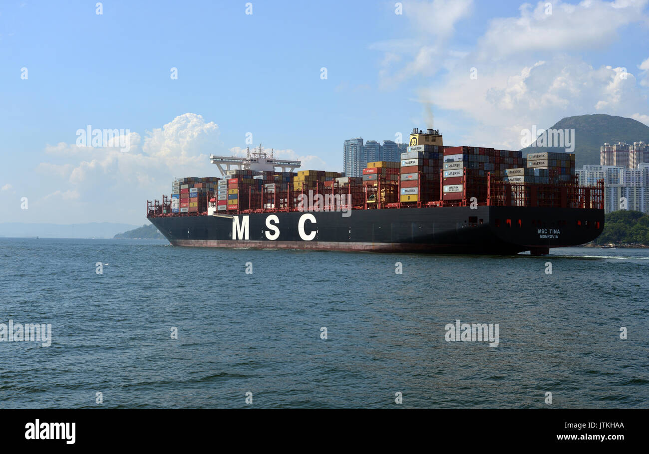 China, Hong Kong, Shipping, Container Ship Traffic Stock Photo - Alamy