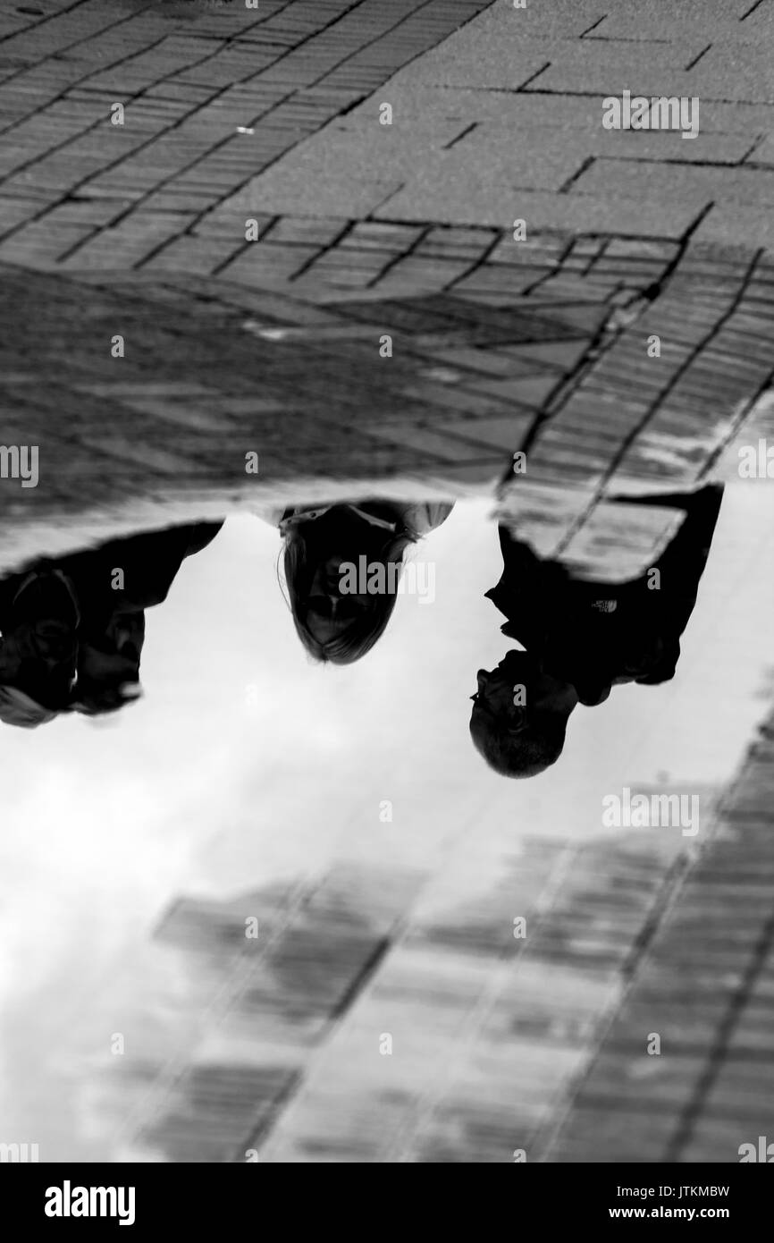 Reflection in puddle Black and White Stock Photos & Images - Alamy