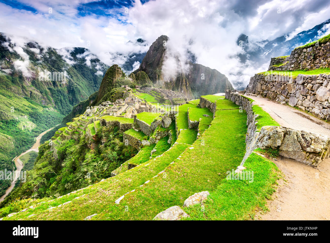 Machu Picchu, Peru - Ruins of Inca Empire city and Huaynapicchu ...