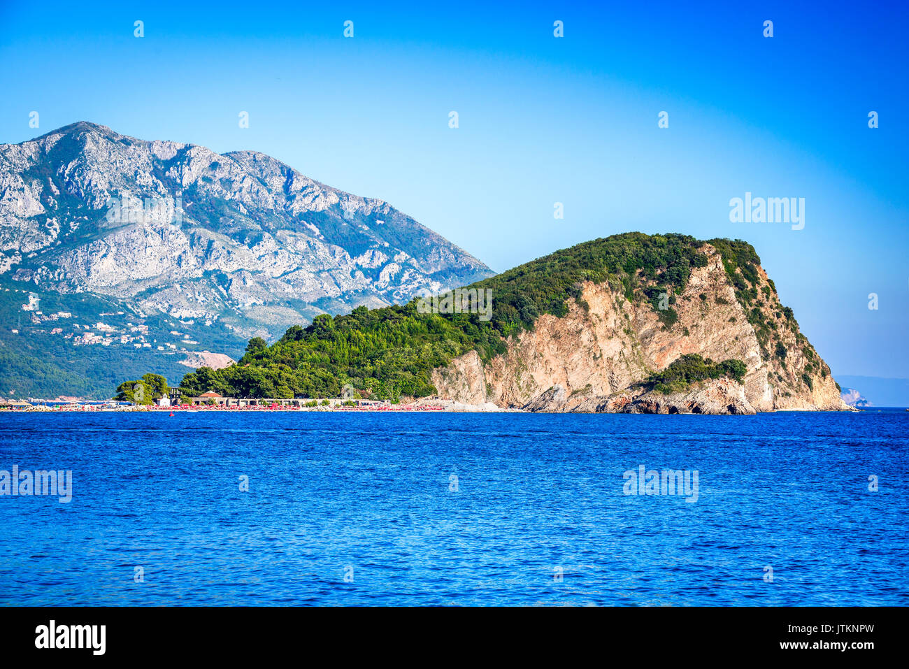 Budva, Montenegro. Sveti Nikola Island and Adriatic Sea, Crna Gora ...