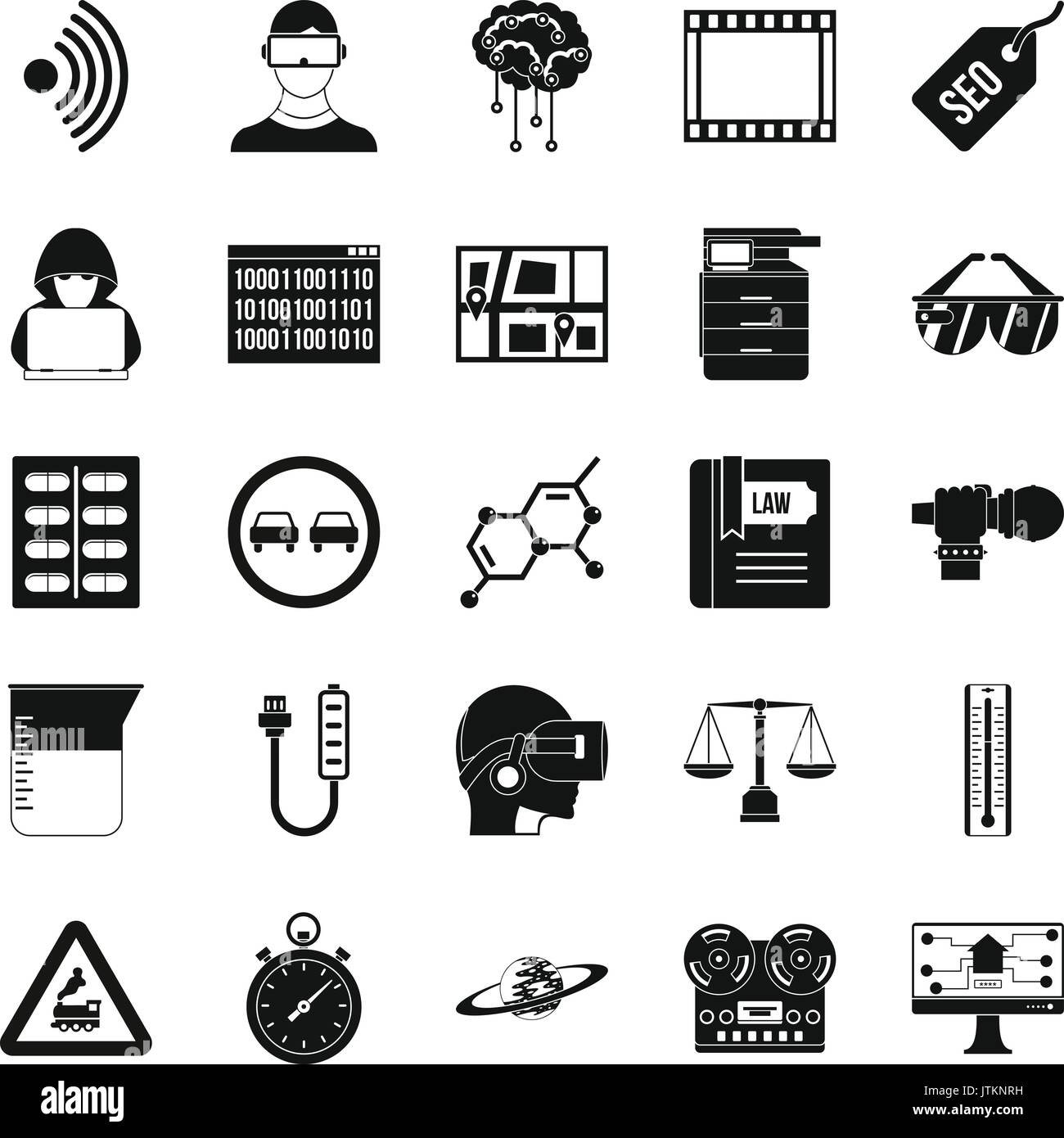 Gaining knowledge icons set, simple style Stock Vector Image & Art - Alamy