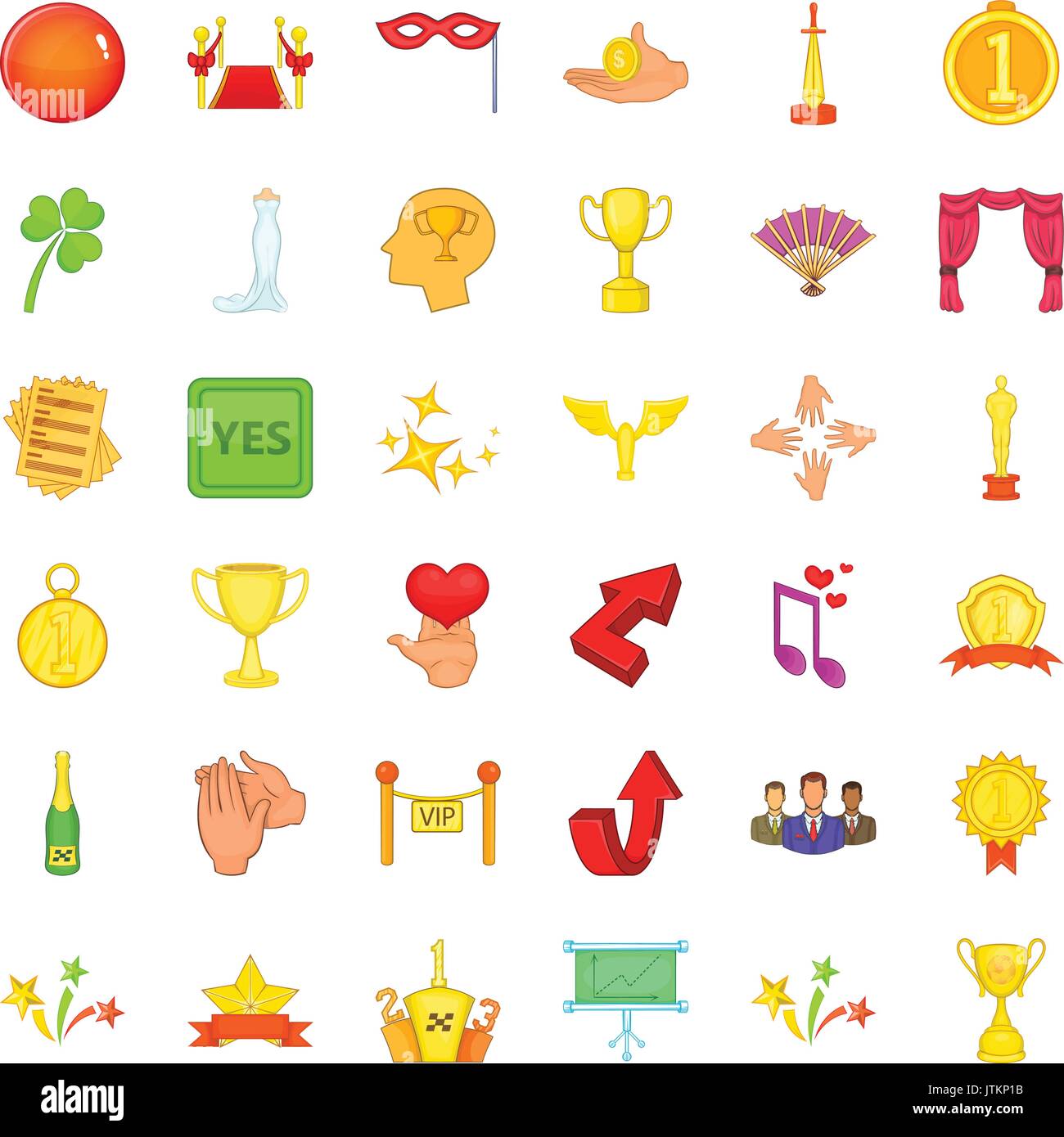 Successfully victory icons set, cartoon style Stock Vector Image & Art ...