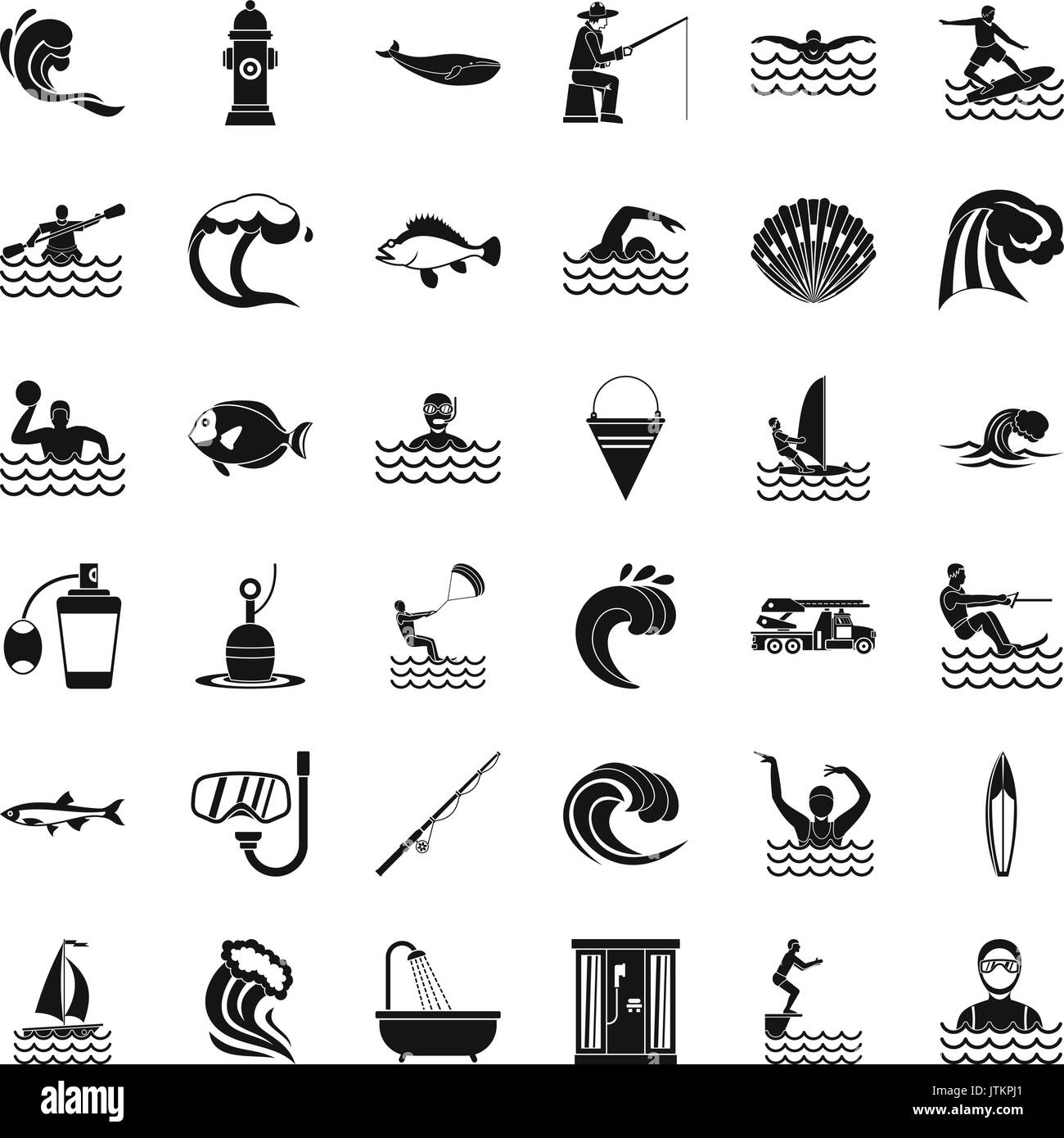 Sea water icons set, simple style Stock Vector Image & Art - Alamy