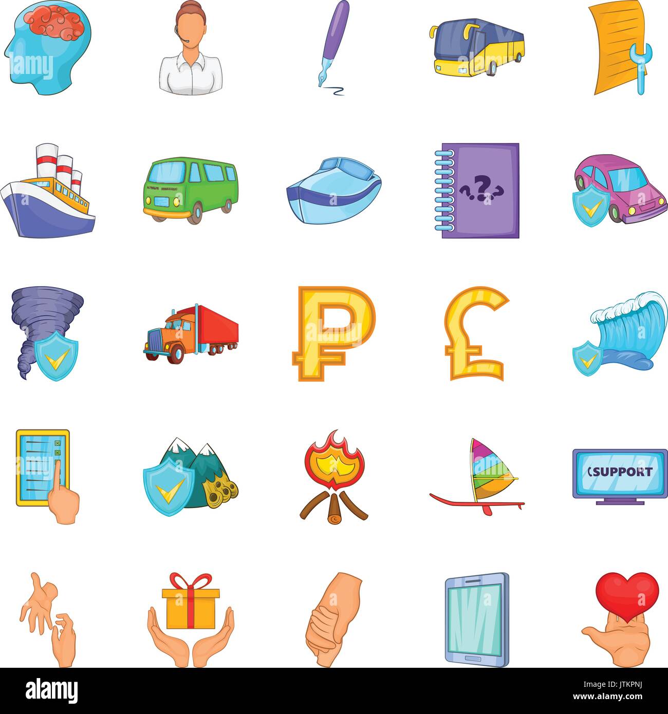 Assurance icons set, cartoon style Stock Vector Image & Art - Alamy