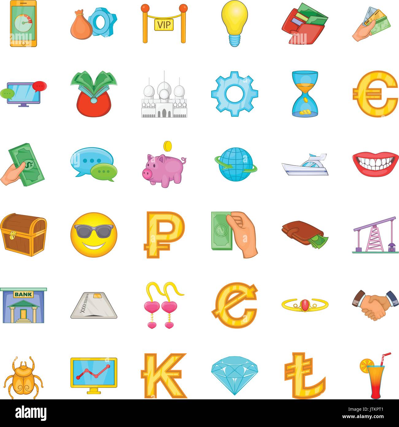 Treasure icons set, cartoon style Stock Vector Image & Art - Alamy