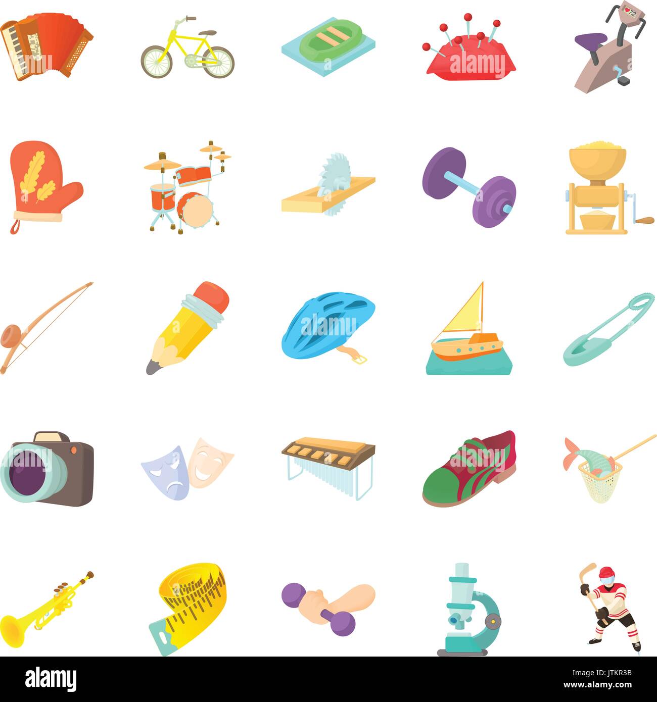 Outside interest icons set, cartoon style Stock Vector Image & Art - Alamy