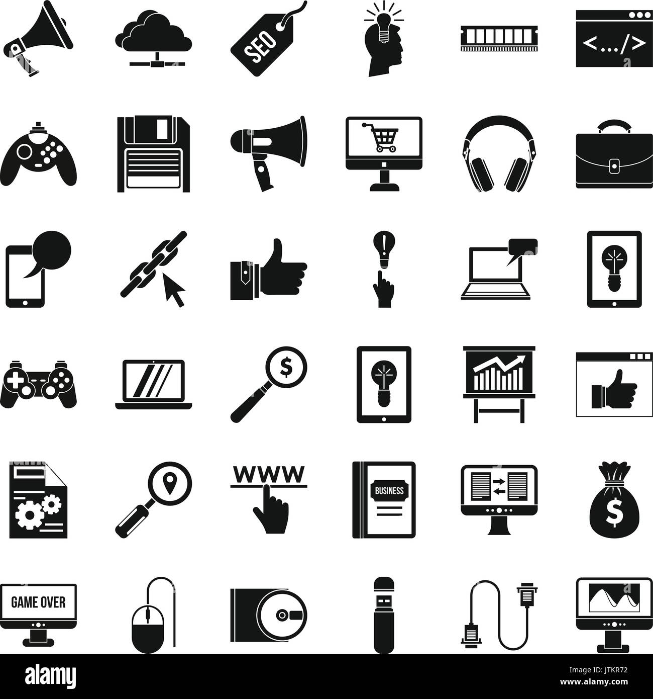 Web game icons set, simple style Stock Vector Image & Art - Alamy