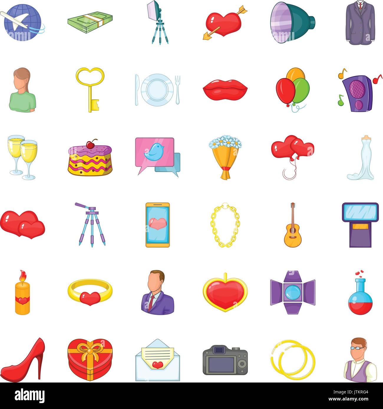 Great wedding icons set, cartoon style Stock Vector Image & Art - Alamy