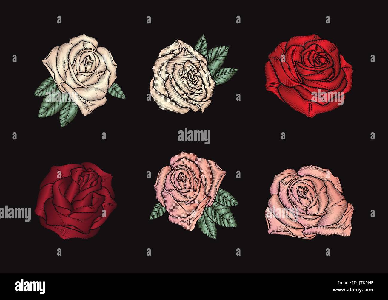 Satin stitch floral Stock Vector Images - Alamy