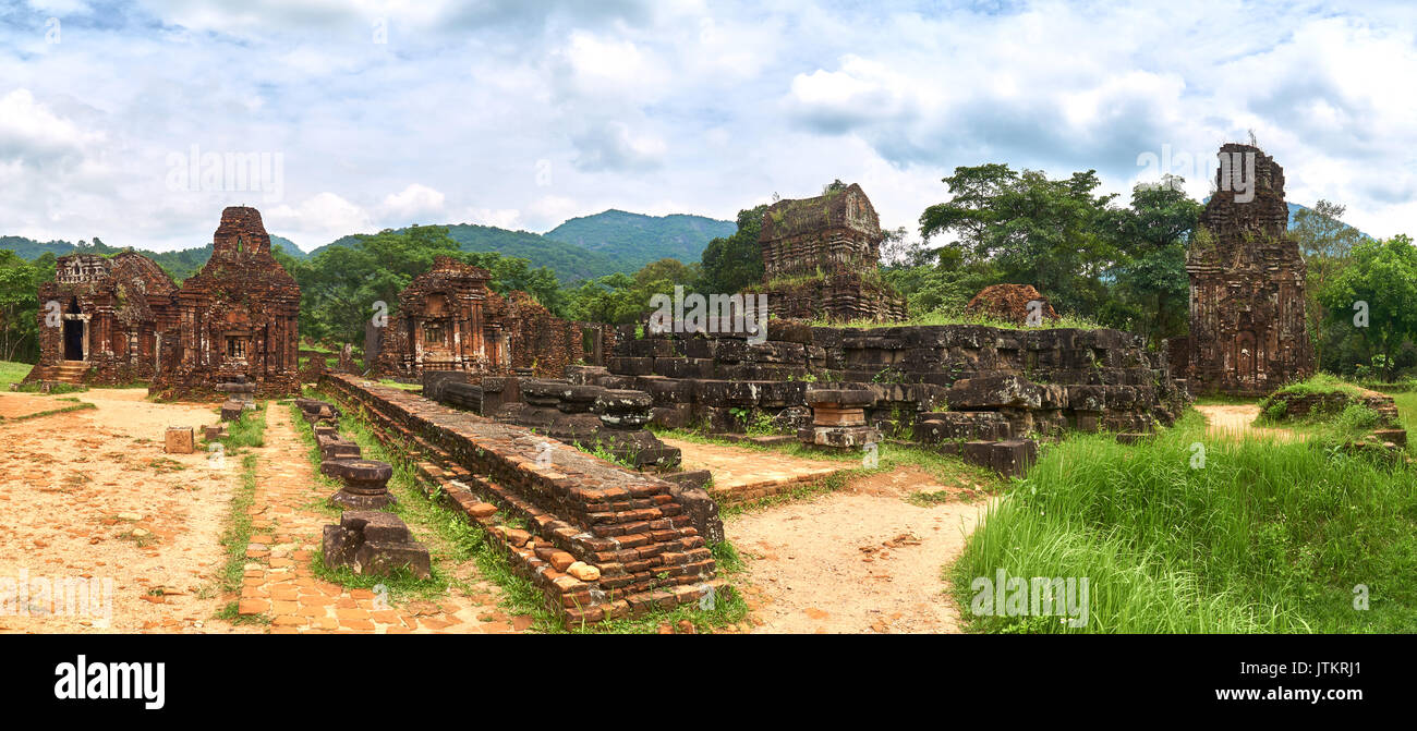 Big panorama from the old religious buildings from the Champa empire ...