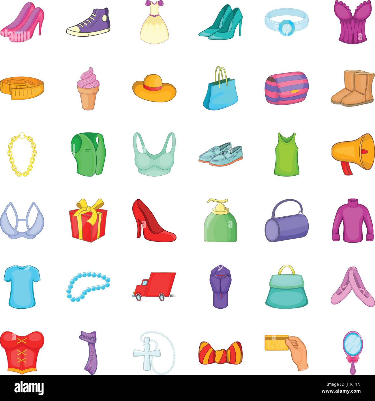 Woman dress icons set, cartoon style Stock Vector Image & Art - Alamy