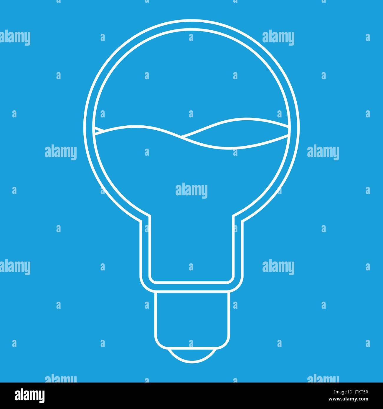Light bulb with blue water inside icon outline Stock Vector Image & Art ...