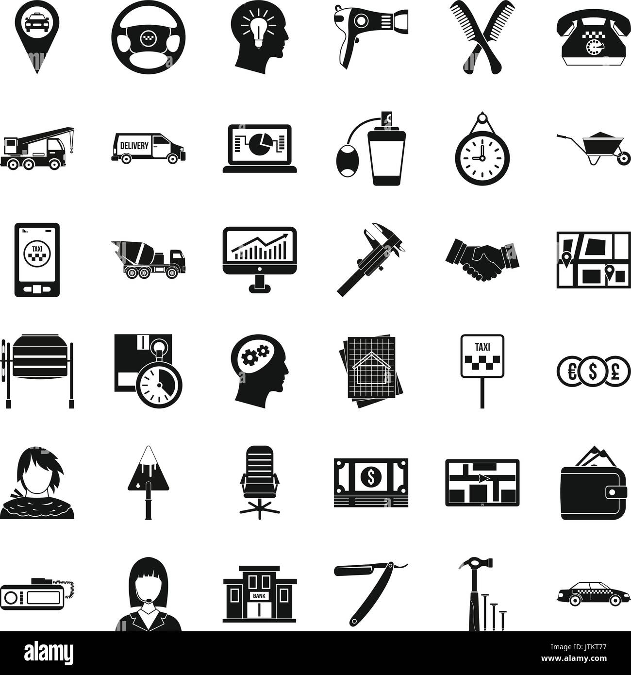 Office work icons set, simple style Stock Vector Image & Art - Alamy