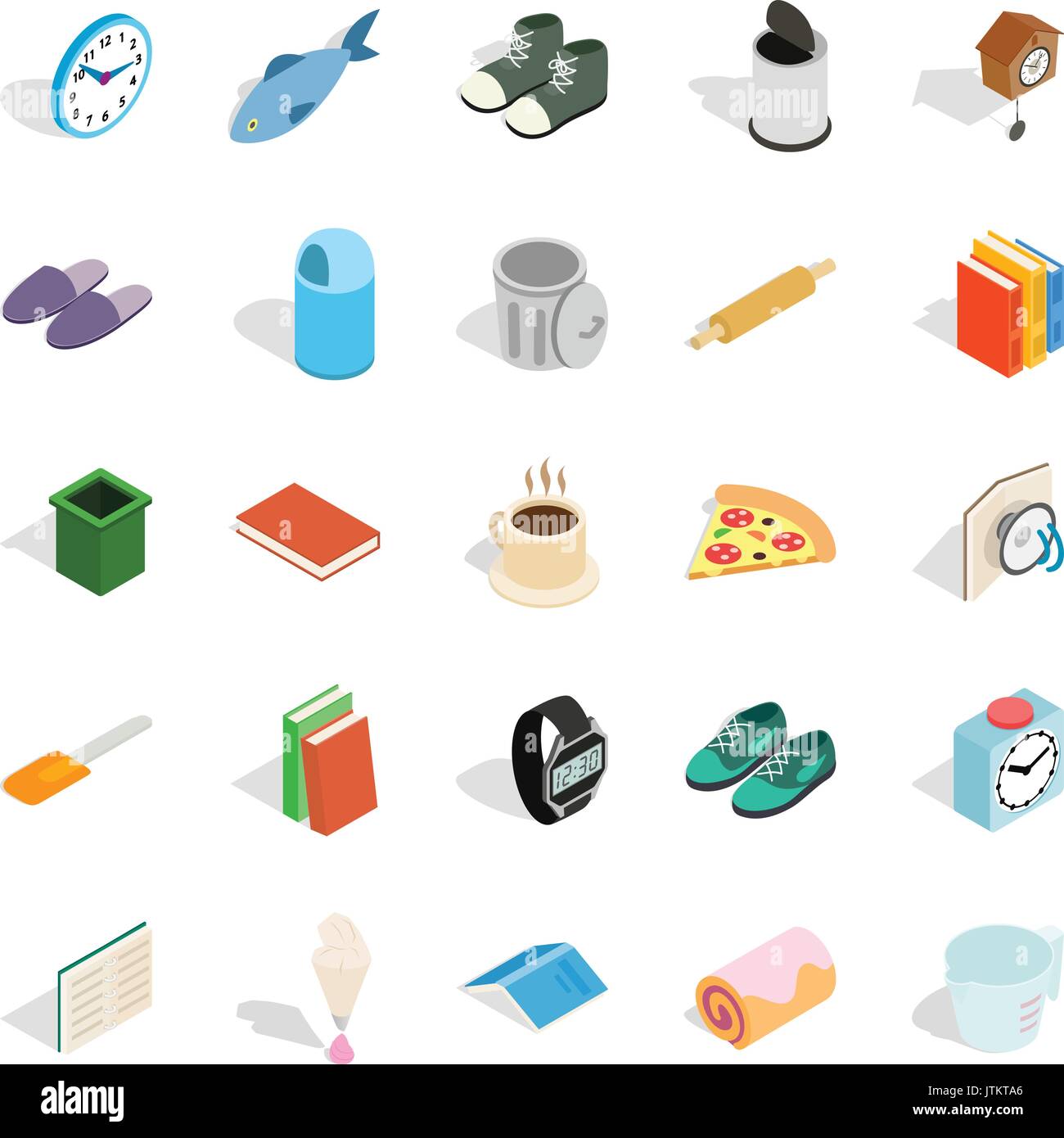 Interior furniture 3d isometric icons set sofa hi-res stock photography ...