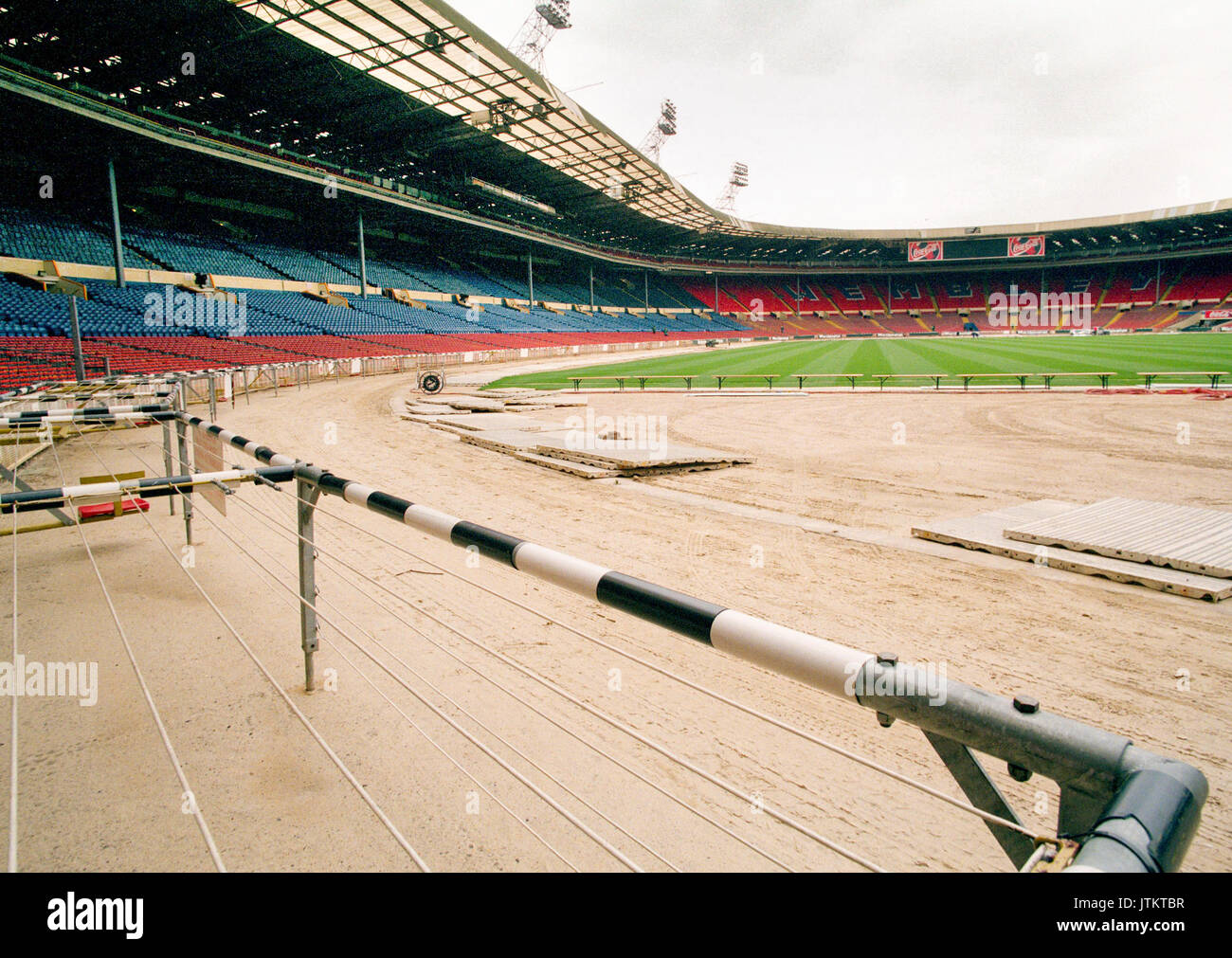 Rare stock photos of the empty interior of the old Wembley Stadium ...
