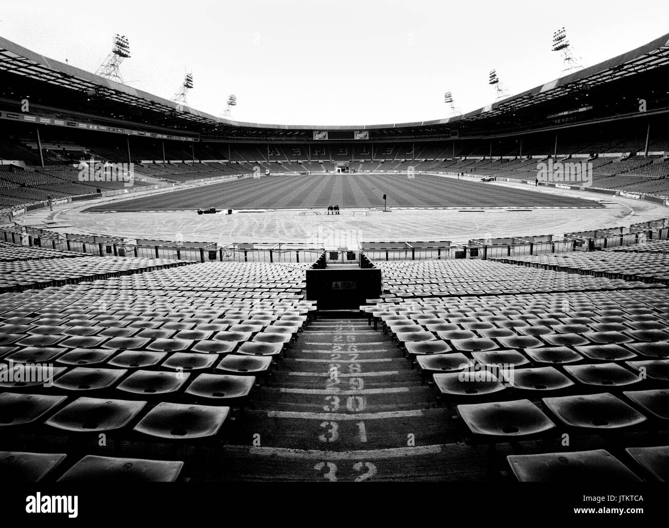 Rare stock photos of the empty interior of the old Wembley Stadium ...