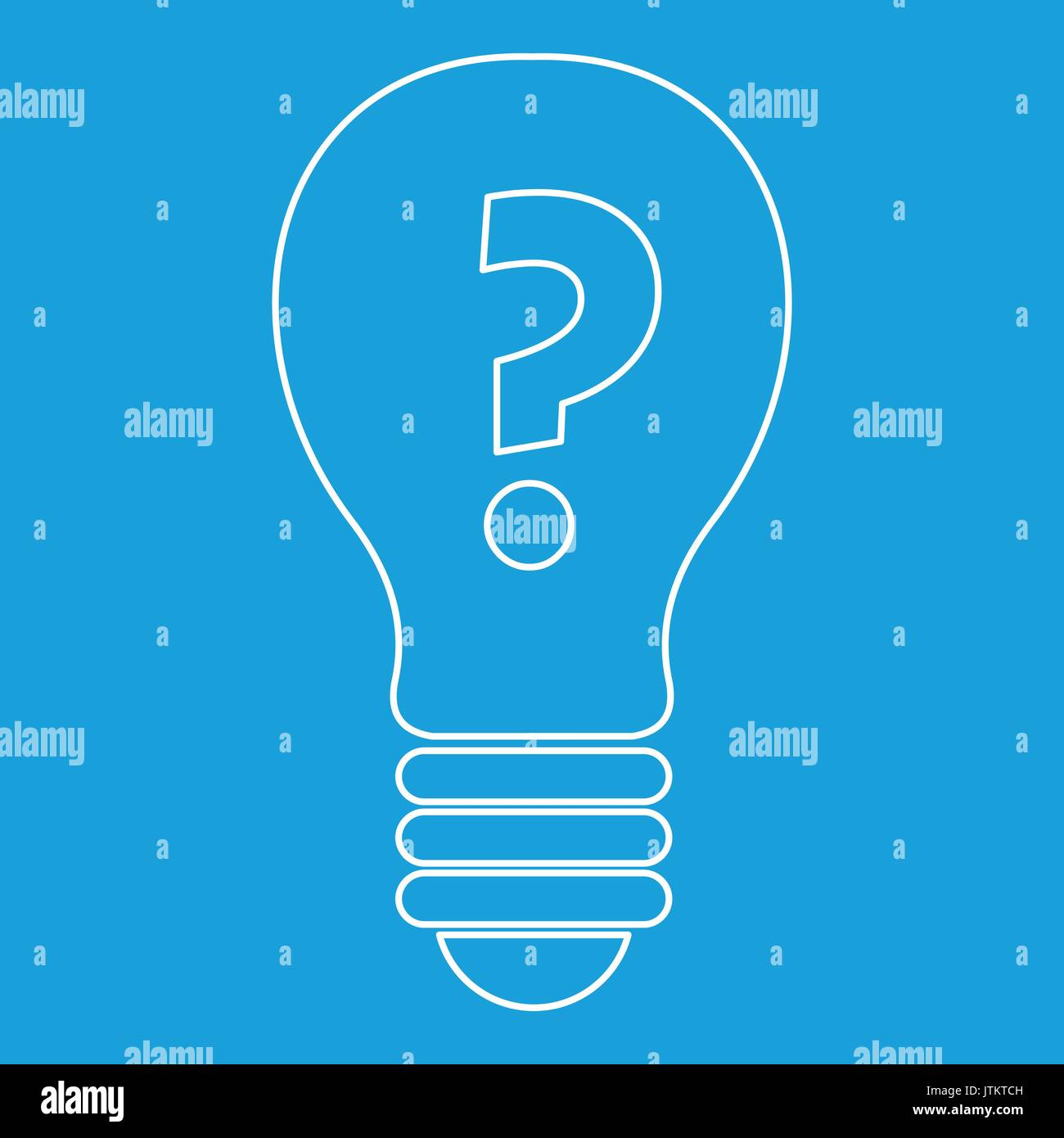 Light bulb with question mark inside icon outline Stock Vector Image ...