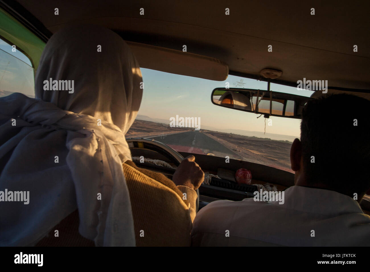 Libyan desert, Egypt - December 26, 2006: Taxi ride trough Libyan ...