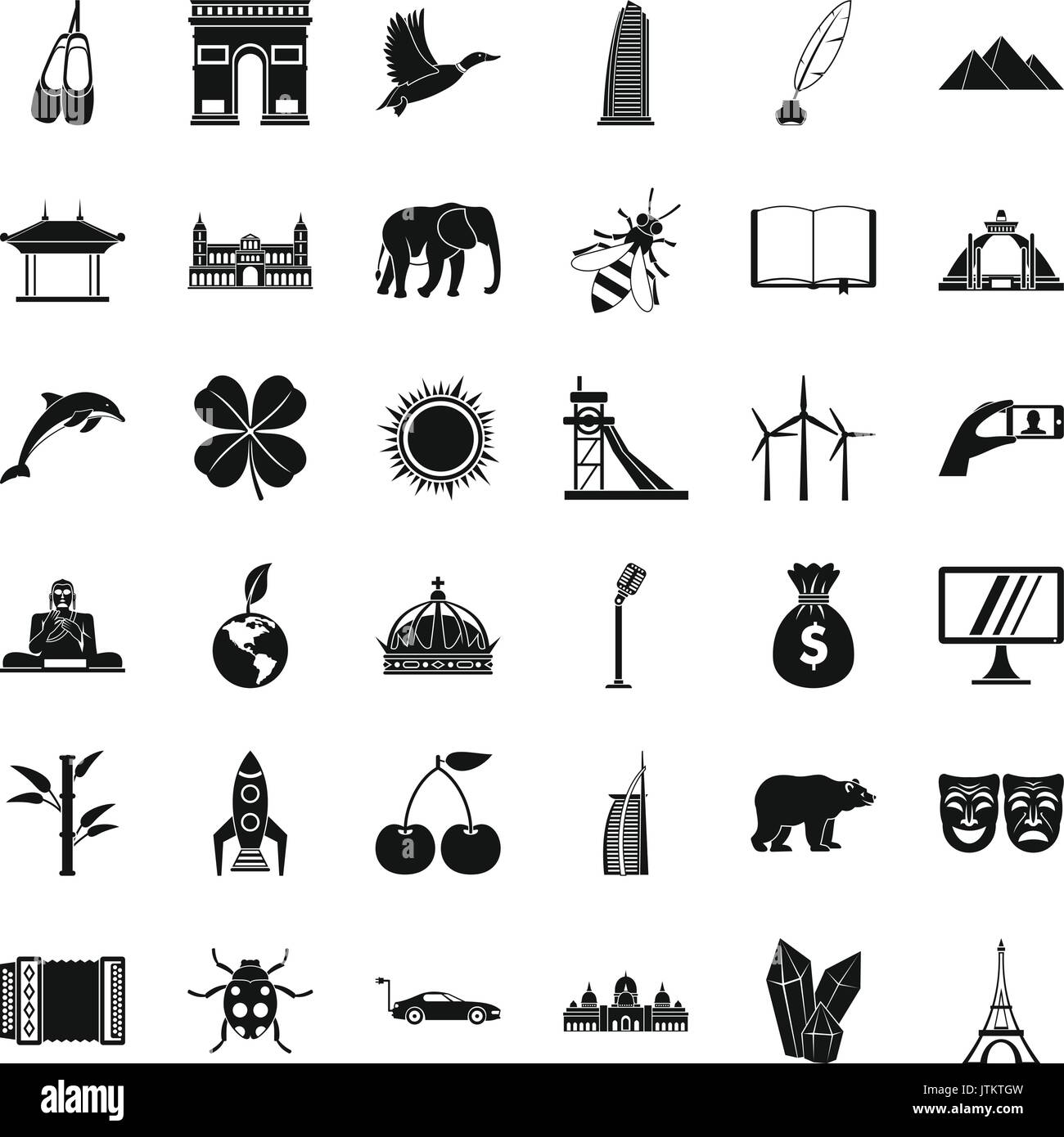 Around the world icons set, simple style Stock Vector Image & Art - Alamy