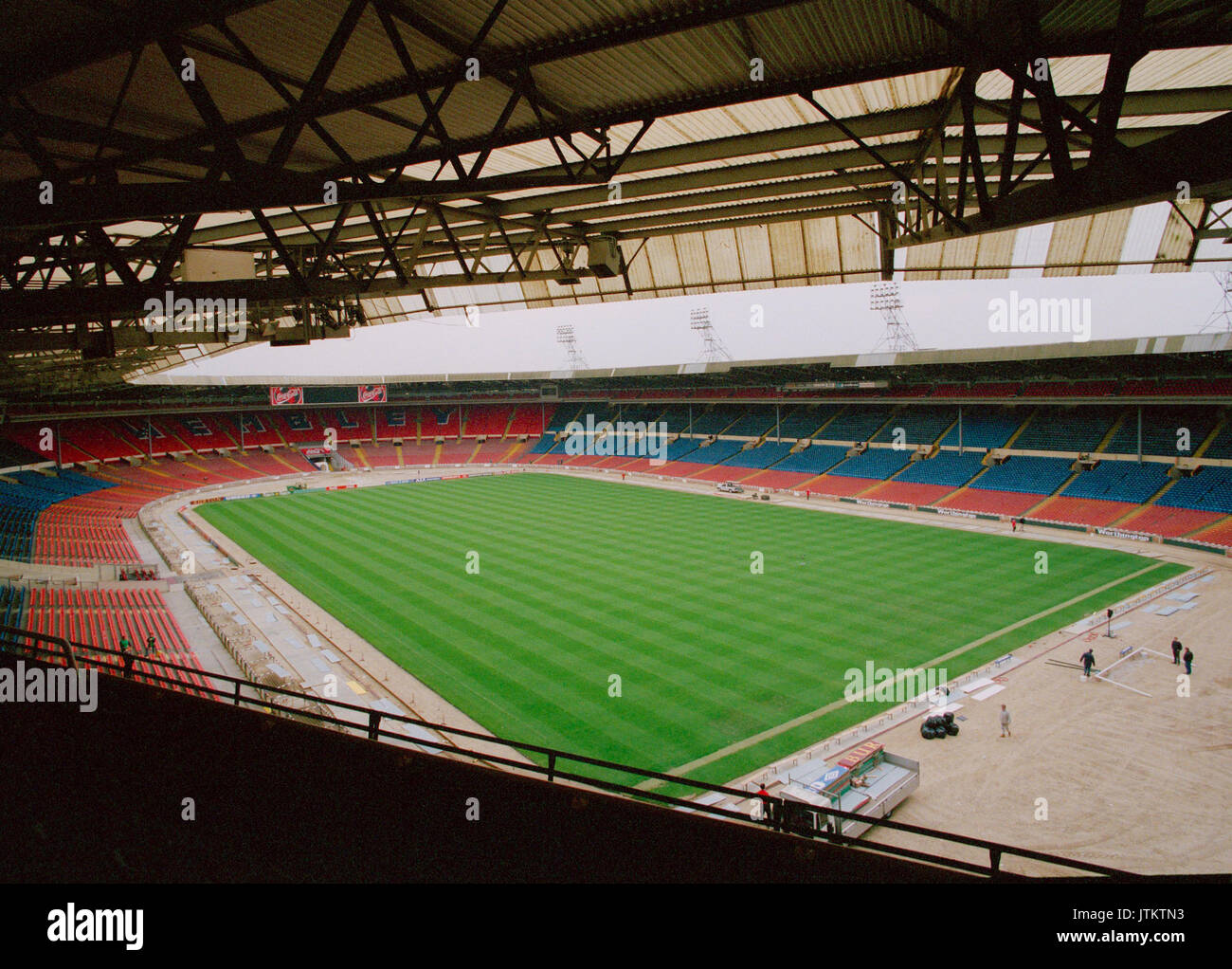 Rare stock photos of the empty interior of the old Wembley Stadium ...
