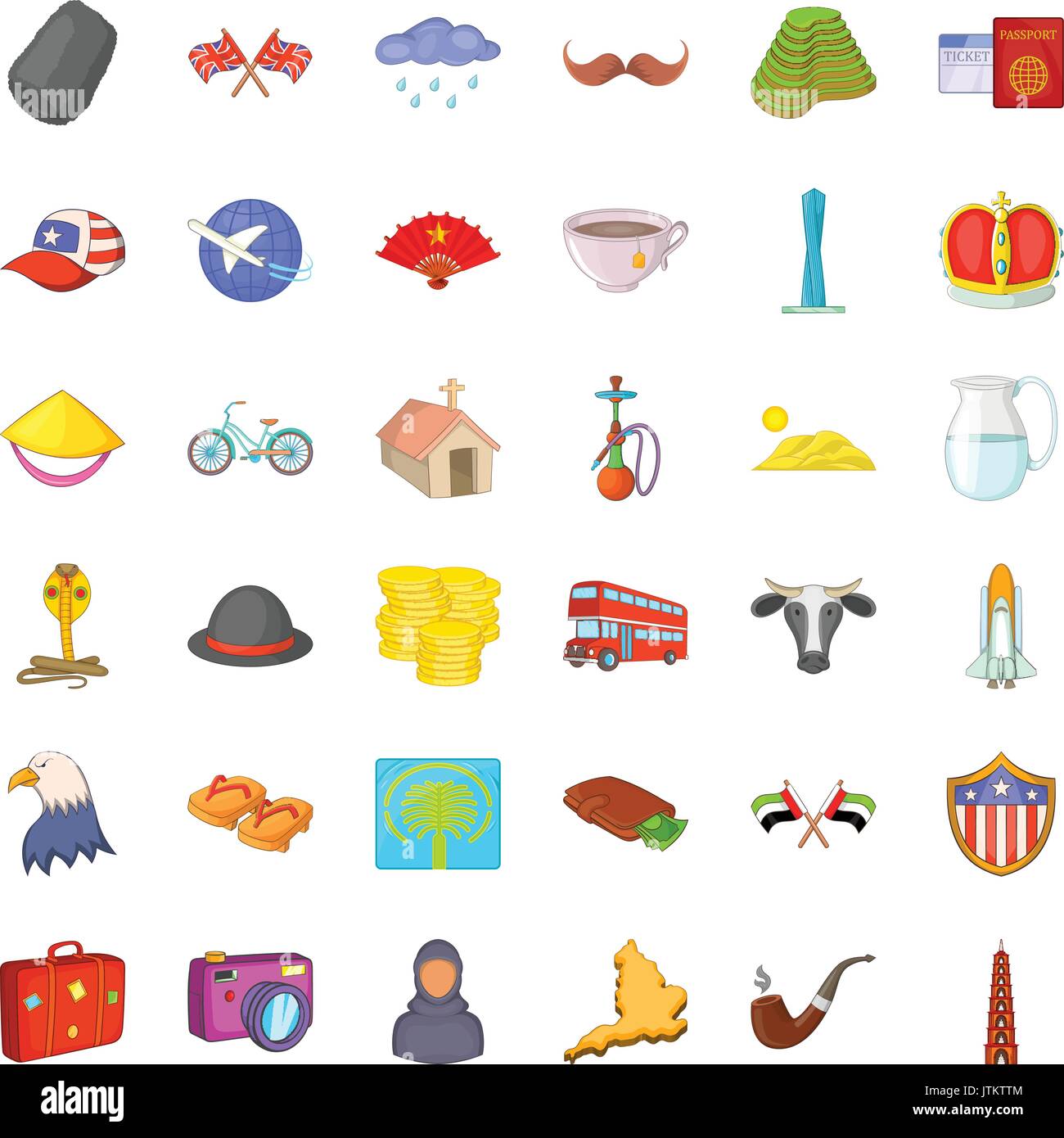 World landmark icons set, cartoon style Stock Vector Image & Art - Alamy