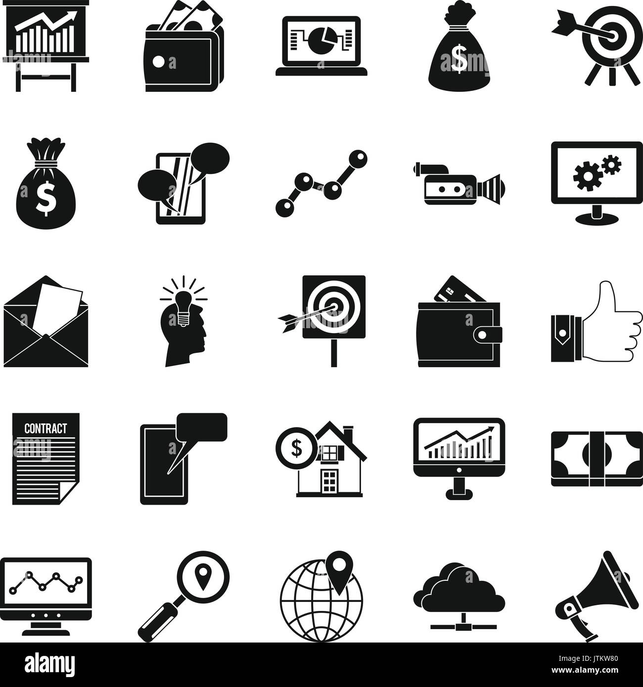 Digital icons set, simple style Stock Vector Image & Art - Alamy