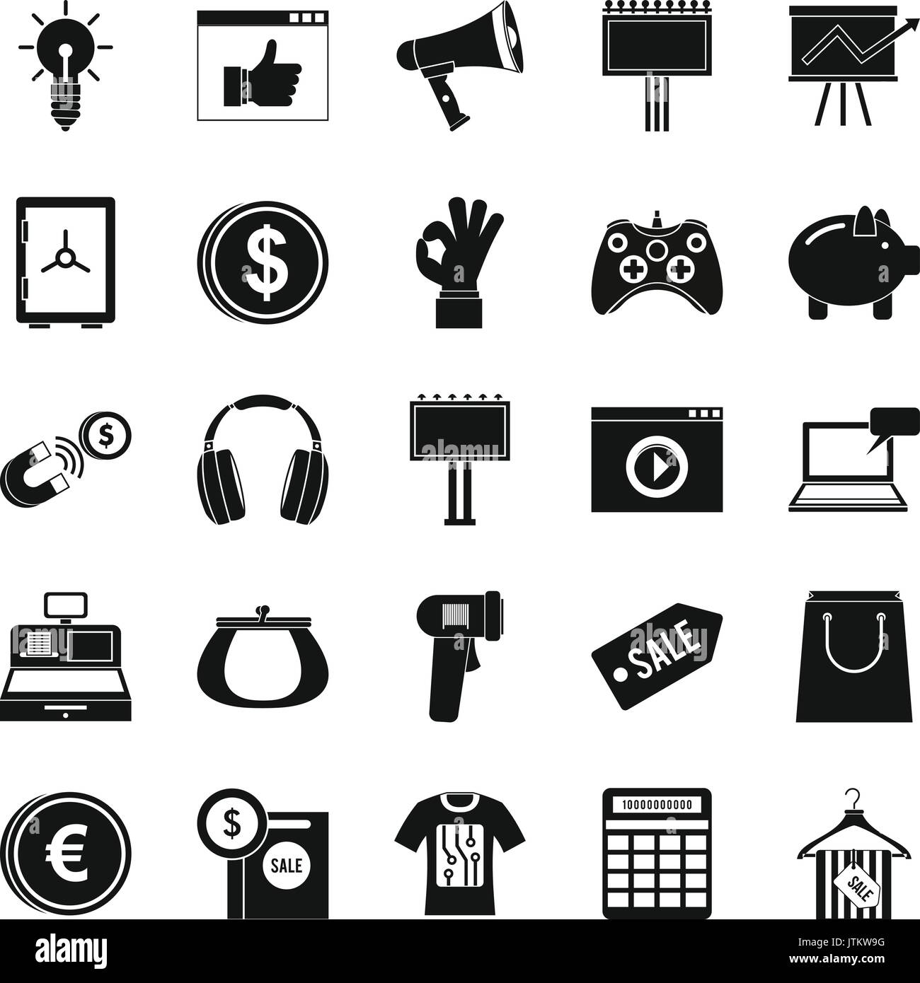 Digital distribution icons set, simple style Stock Vector Image & Art ...