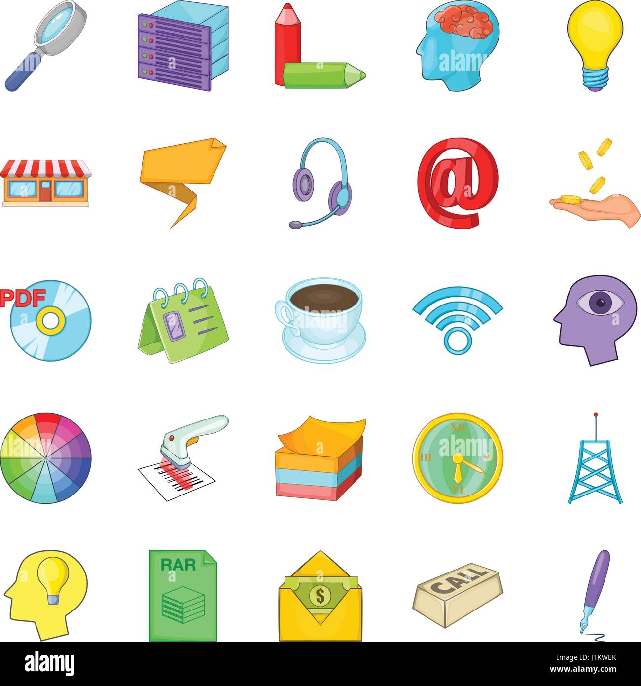 Income icons set, cartoon style Stock Vector Image & Art - Alamy