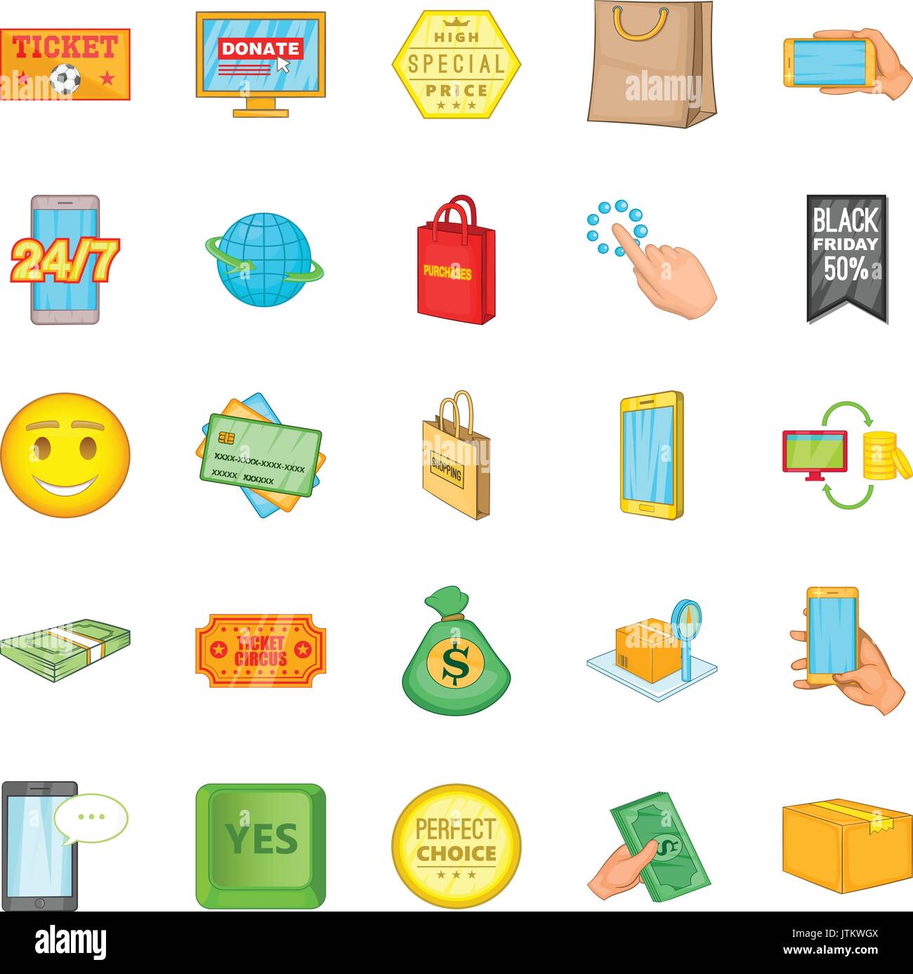 Shop online icons set, cartoon style Stock Vector Image & Art - Alamy