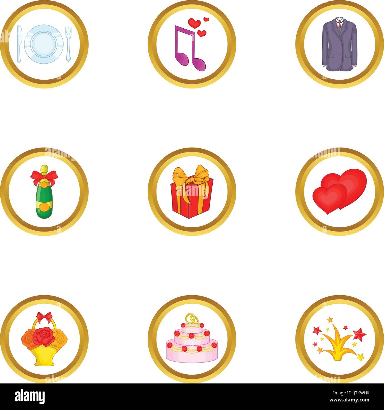 Wedding day icons set, cartoon style Stock Vector Image & Art - Alamy