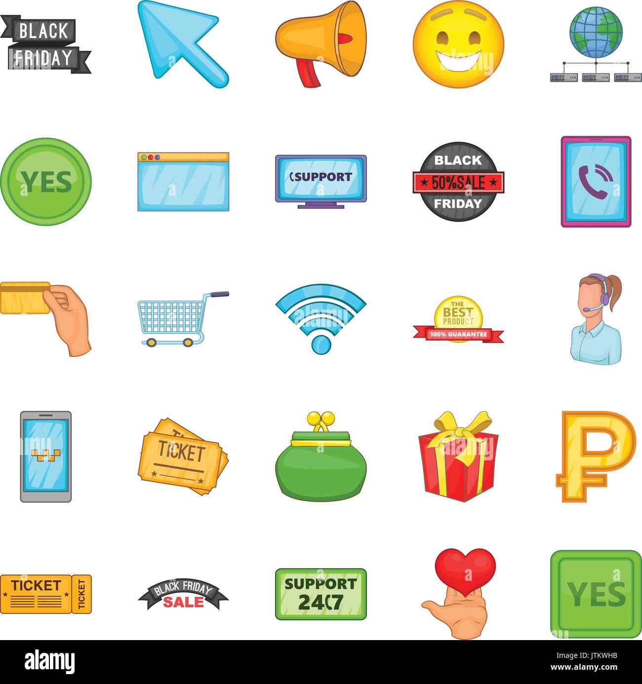 Online store icons set, cartoon style Stock Vector Image & Art - Alamy