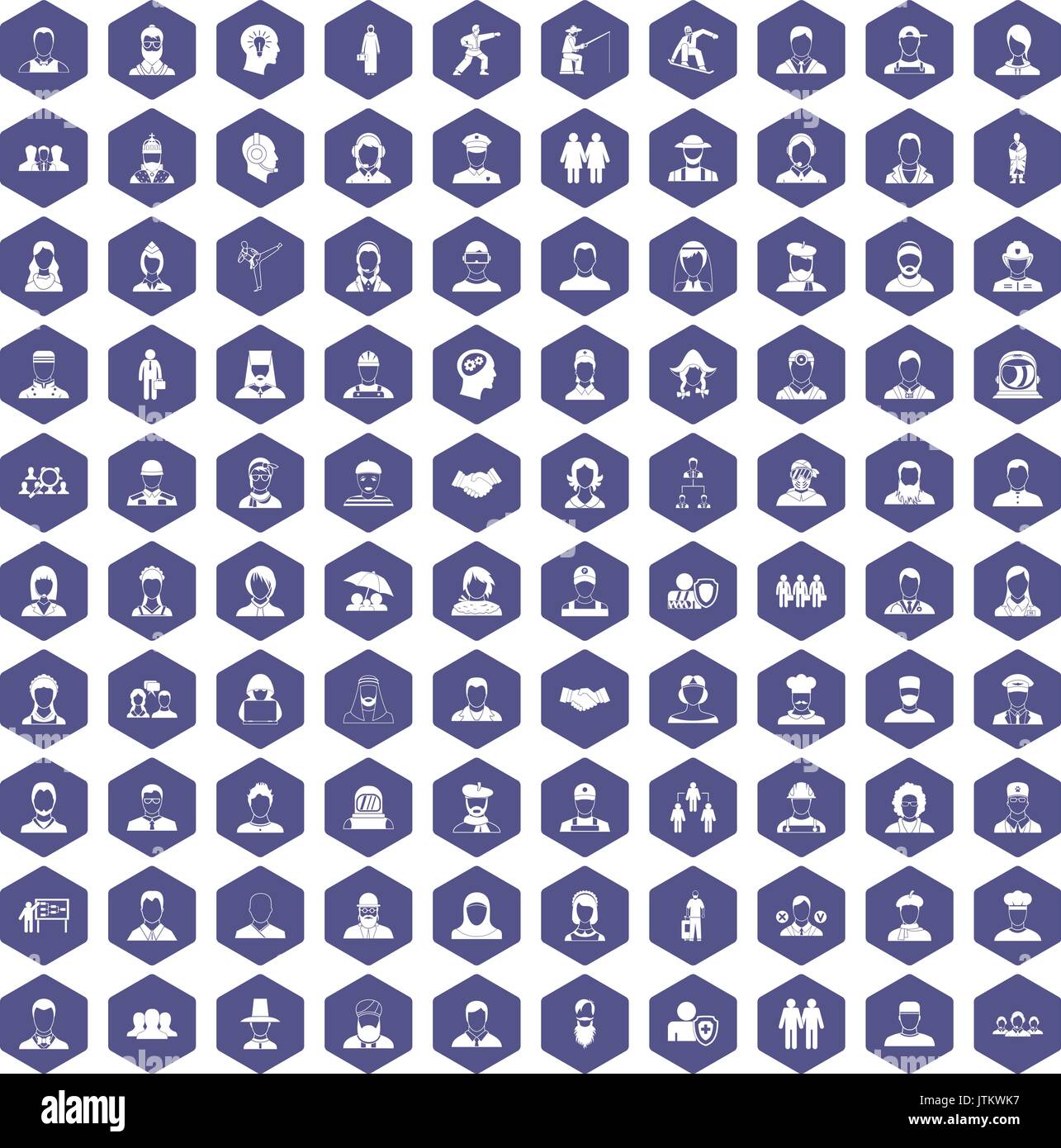 100 people icons hexagon purple Stock Vector Image & Art - Alamy