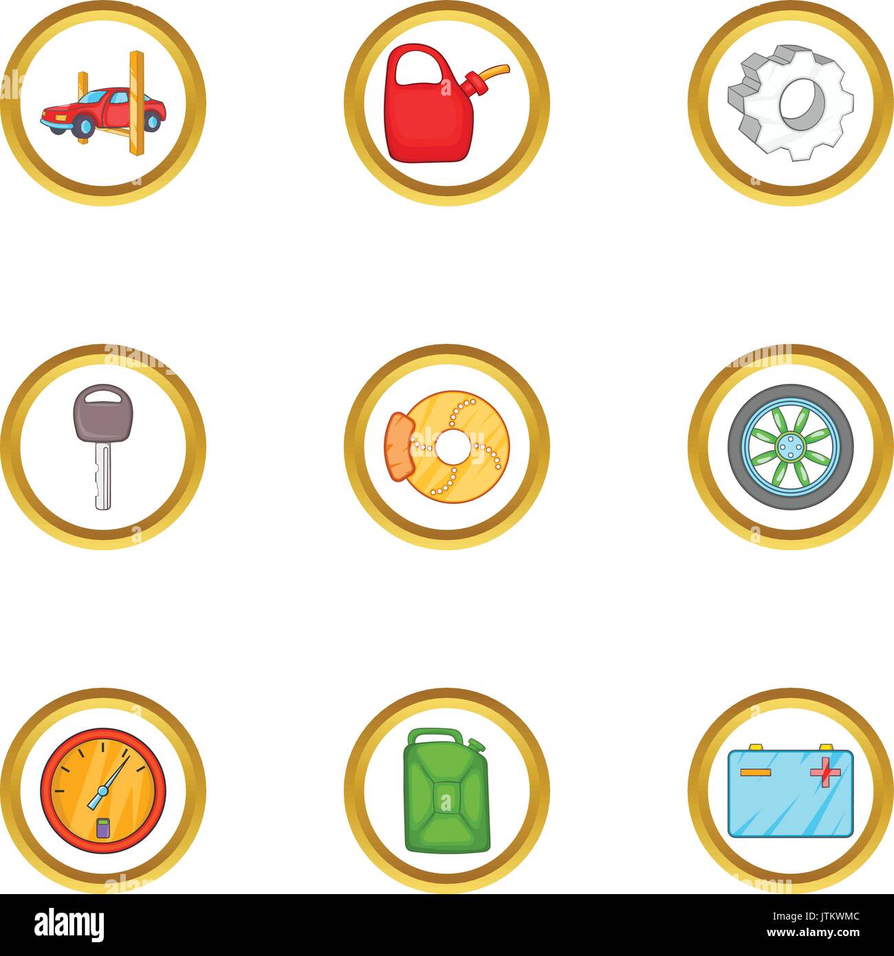 Car service icons set, cartoon style Stock Vector Image & Art - Alamy