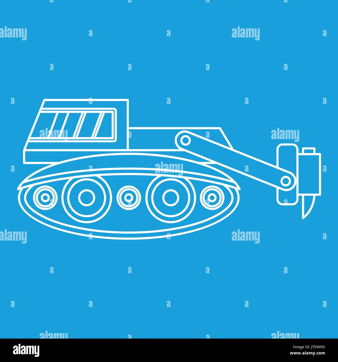 Excavator with hydraulic hammer icon outline Stock Vector Image & Art ...