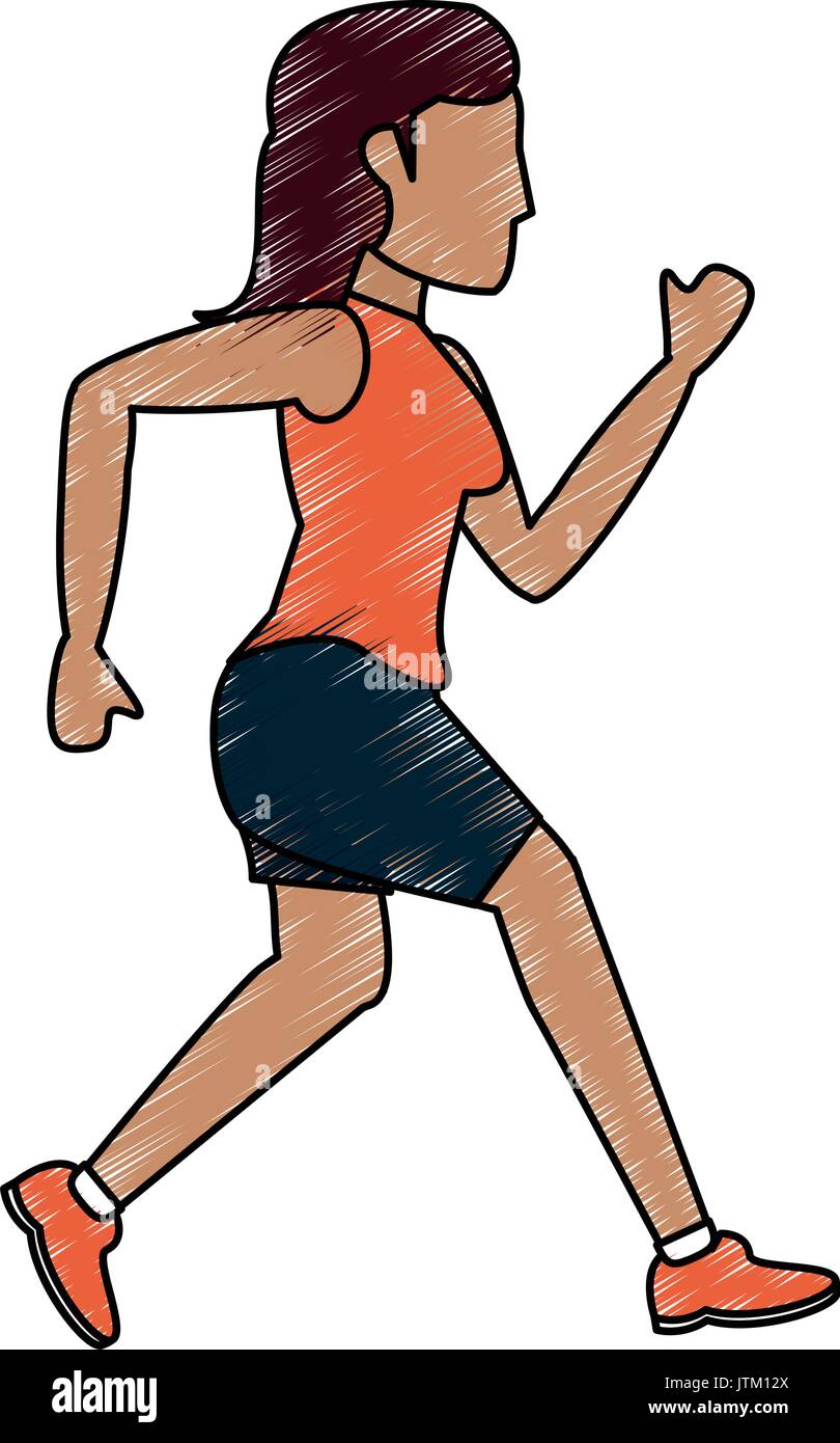 Woman fast walk exercise Stock Vector Images - Alamy