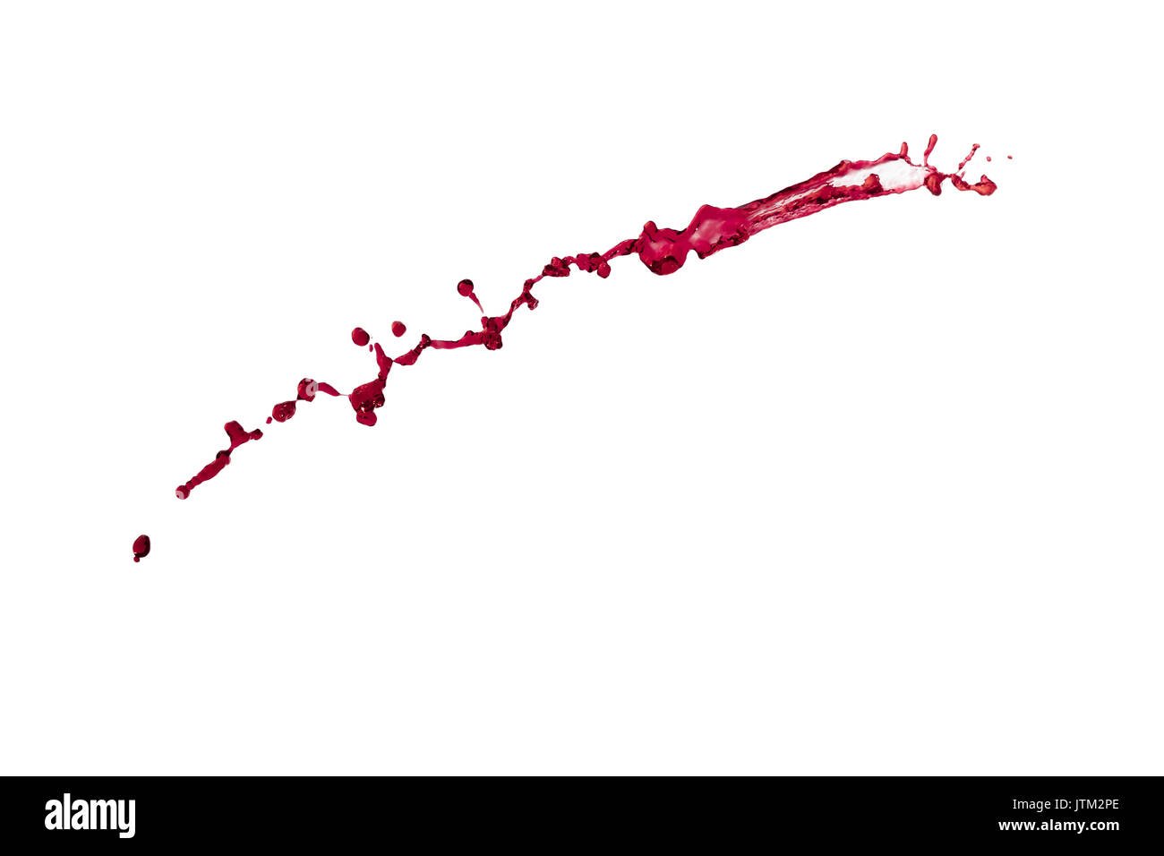 flying beautiful red splash and drops isolated over white background ...