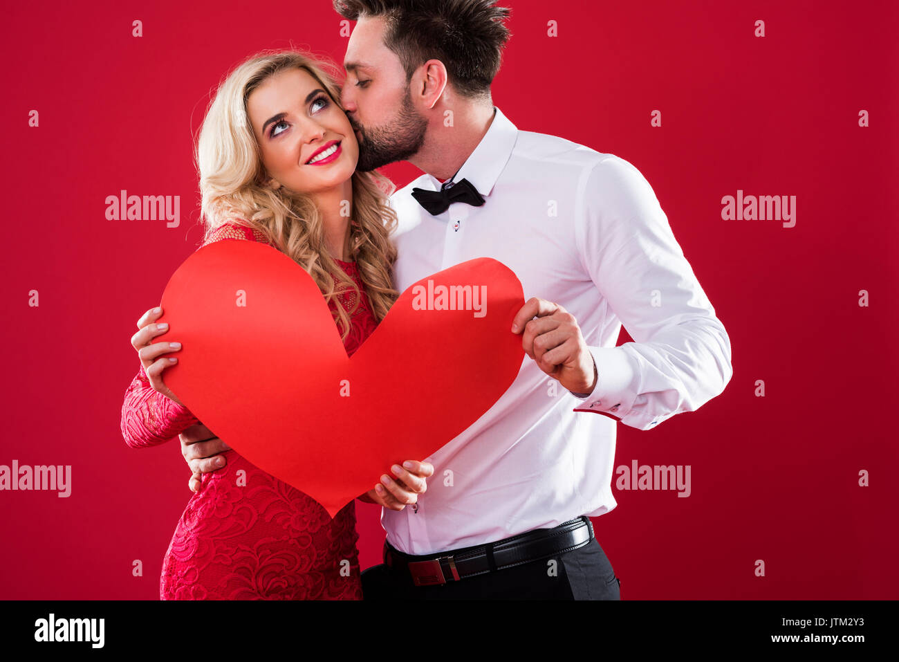 Big kiss from beloved boyfriend Stock Photo - Alamy