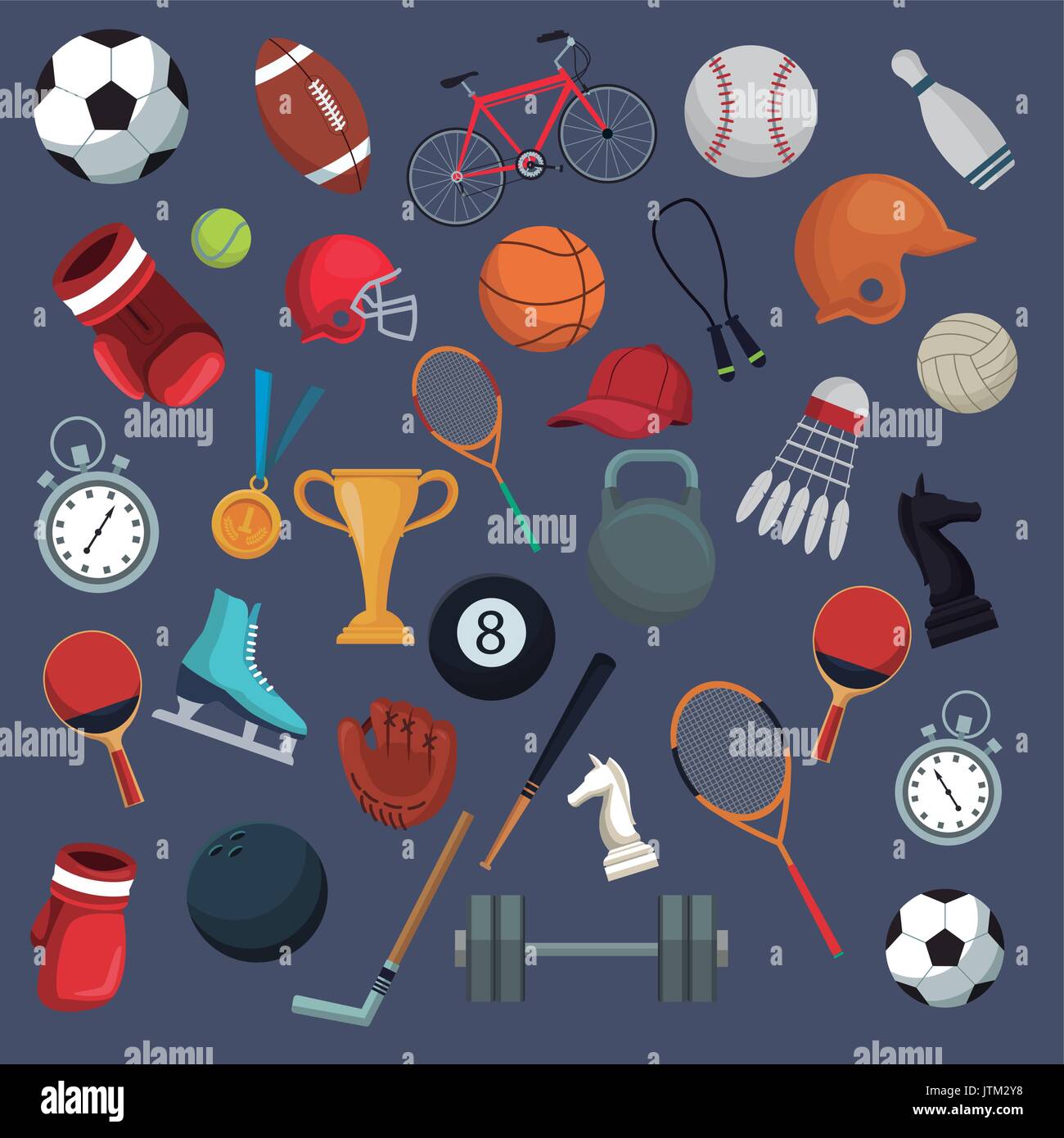 color background with set collection elements sport Stock Vector Image ...