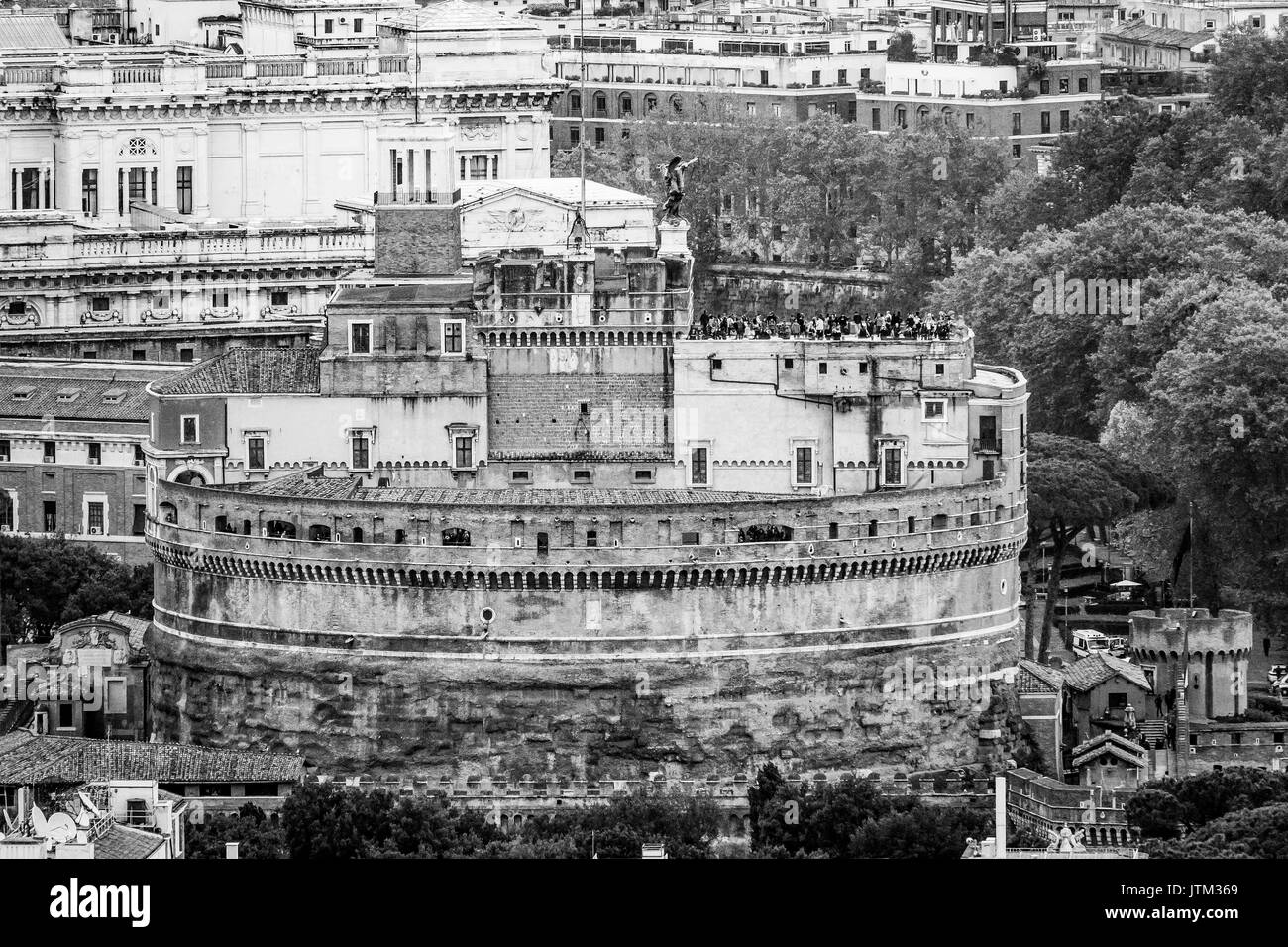 Tourists rome angels castle hi-res stock photography and images - Alamy