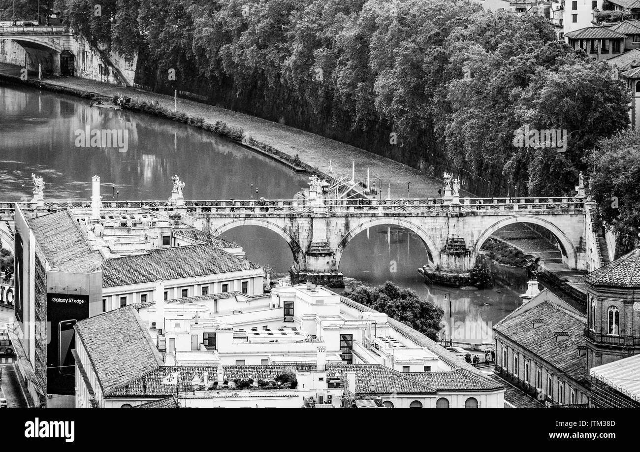Rome city aerial view Black and White Stock Photos & Images - Alamy