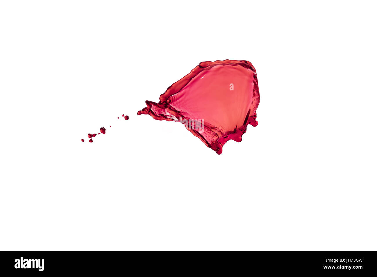 flying beautiful red splash and drops isolated over white background ...