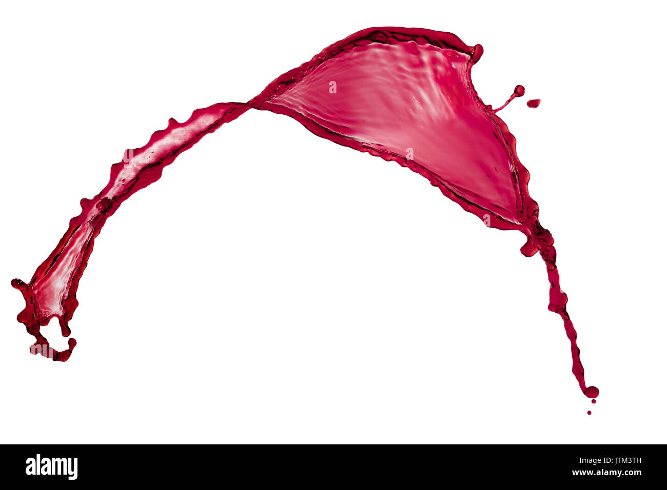 flying beautiful red splash and drops isolated over white background ...