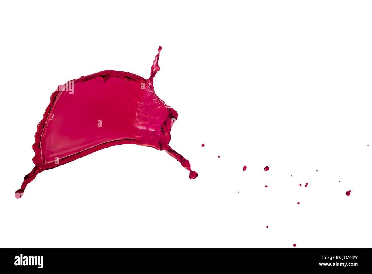 flying beautiful red splash and drops isolated over white background ...